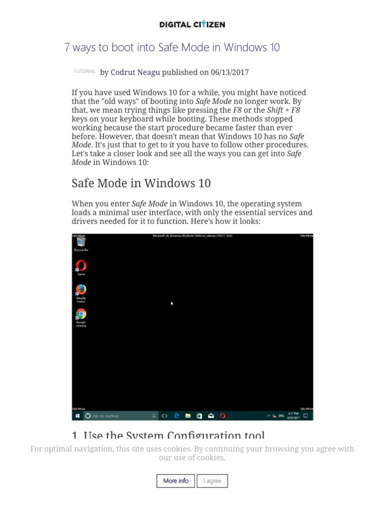 7 Ways To Boot in Safe Mode in Windows 10 | PDF | Windows 10 | Booting