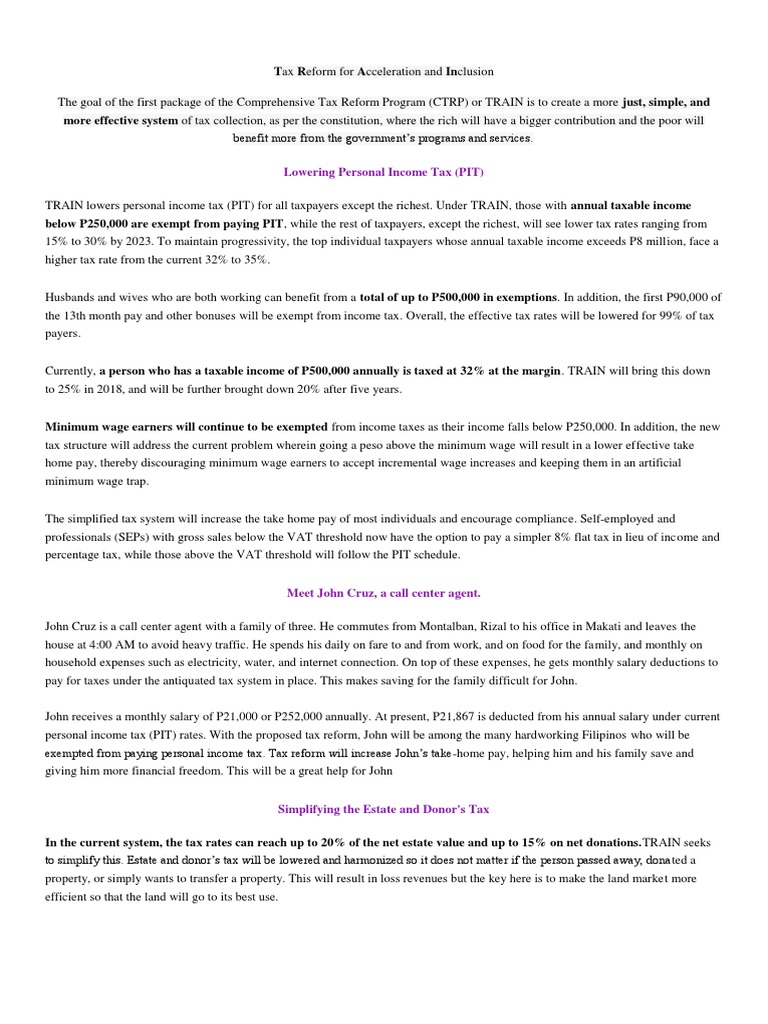 Train Law | PDF | Value Added Tax | Taxes