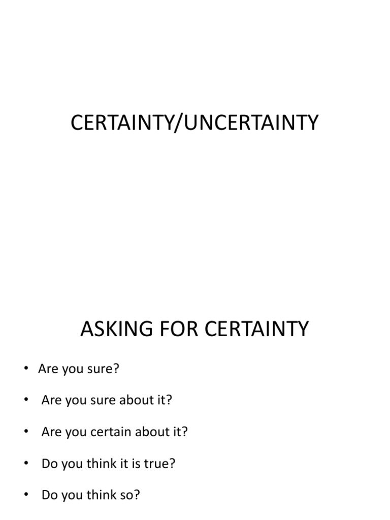 Certainty and Uncertainty Expressions | PDF