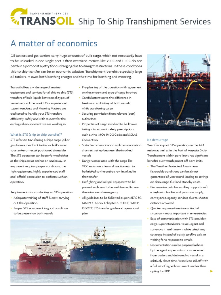 Marine STS Transfer Services by Transoil | PDF | Oil Tanker | Ships