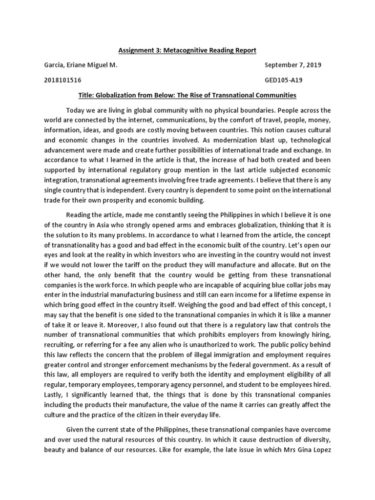 MRR3 | PDF | Globalization | Trade