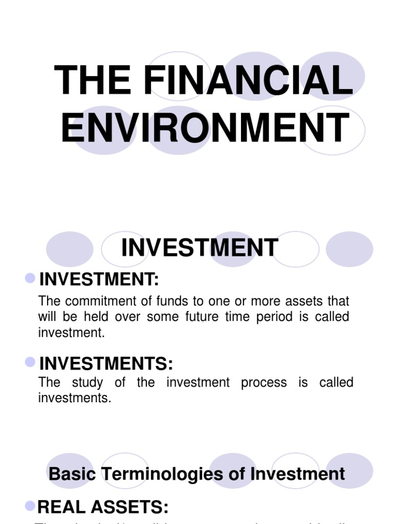 The Financial Environment | PDF | Securities (Finance) | Investing