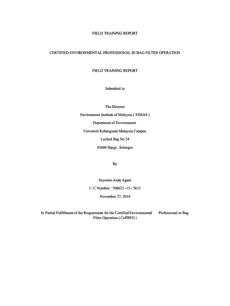 Field Training Report | PDF