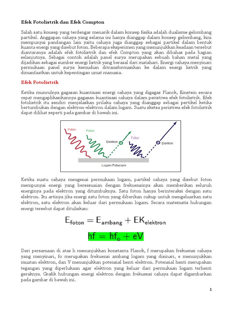 4 Efek Fotolistrik Dan Efek Compton | PDF