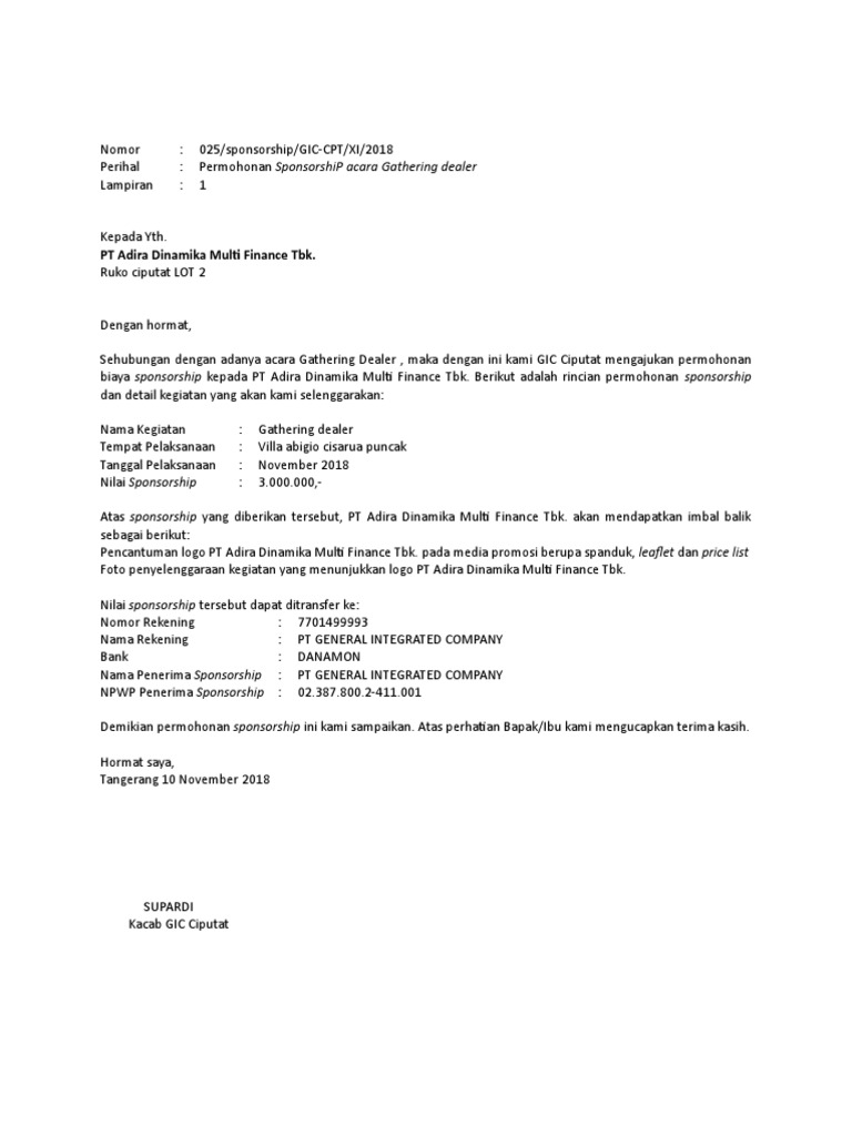 Contoh Proposal Gathering | PDF