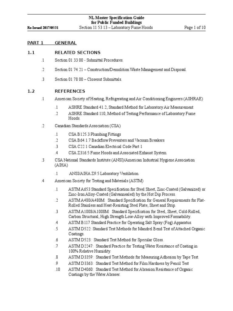 NL Master Specification Guide For Public Funded Buildings: Re-Issued ...