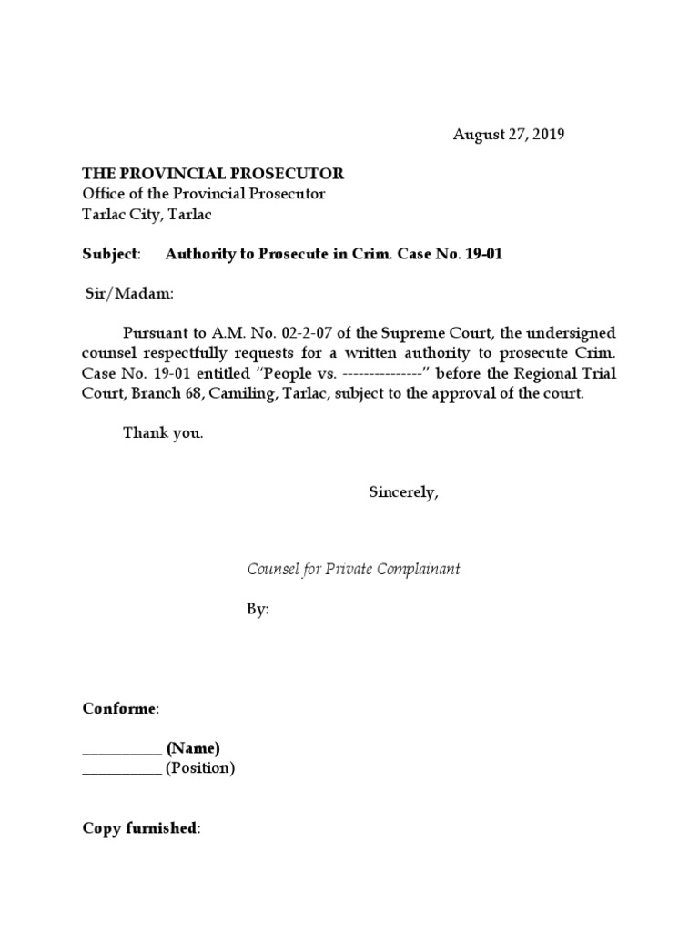 Scribd Letter of Authority To Prosecute | PDF