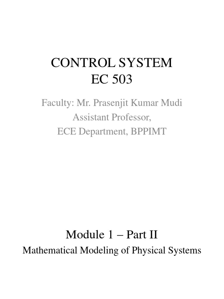 Module 1 Control System-PartII | PDF | Gear | Torque