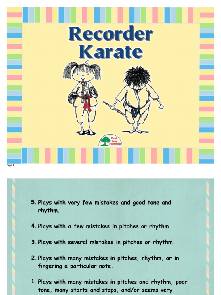 Recorder Karate Songs PDF | PDF