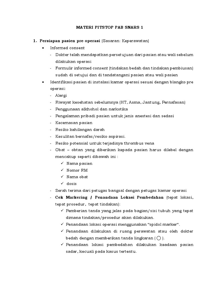 Materi Pitstop Pab Snars 1 | PDF