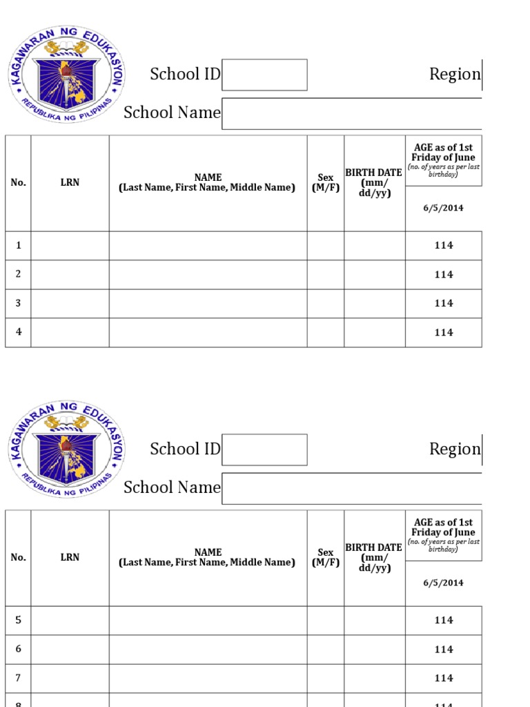 K-12 Modified School Forms - Final - Provided With Formulas | PDF ...