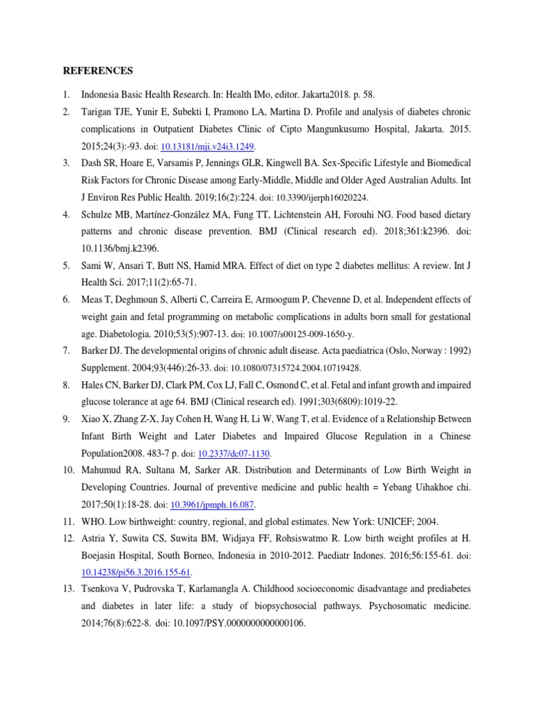 References | PDF | Diabetes Mellitus | Diabetes Mellitus Type 2