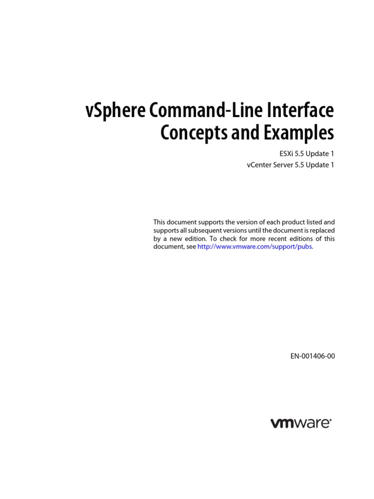 Vsphere Esxi Vcenter Server 55 Command Line Interface Concepts Examples ...