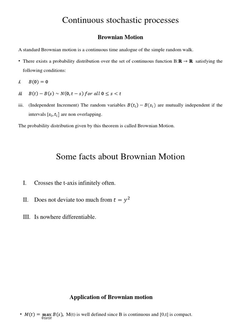 Continuous Stochastic Process | PDF | Statistical Theory | Teaching Mathematics