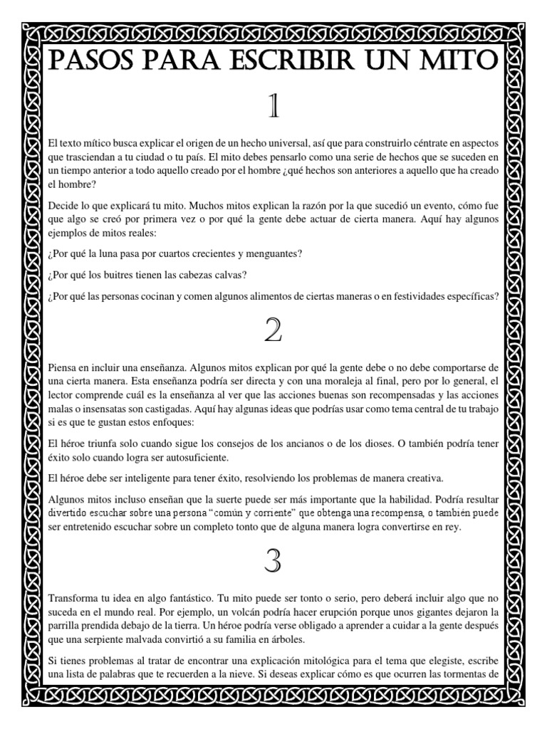 Pasos para Crear Un Mito | PDF | Mitología griega | Héroe