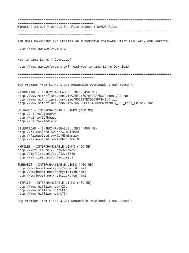 WinOLS 2.24.0.0 + WinOLS ECU File Unlock + DAMOS Files | PDF | Download ...