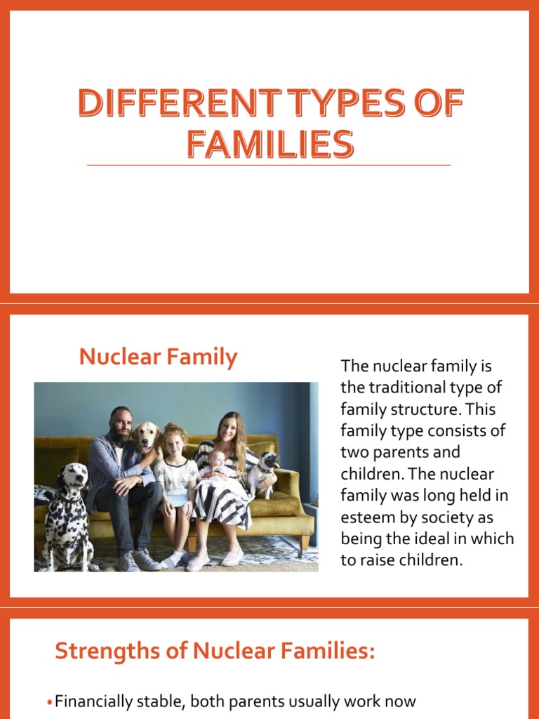 Different Types of Families | PDF | Single Parent | Family