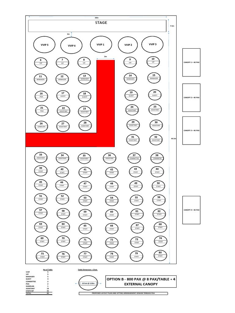 Option B - Dewan Terbuka PGA Seating | PDF | Furniture