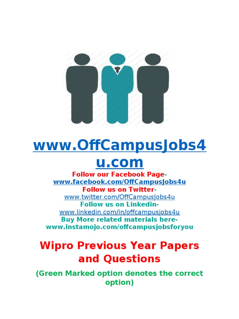 Wipro Previous Year Placement Question Papers | PDF | C (Programming Language) | Data Type