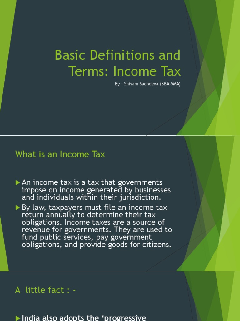 Income Tax Basic Definitions and Terms | PDF | Income Tax | Tax Deduction