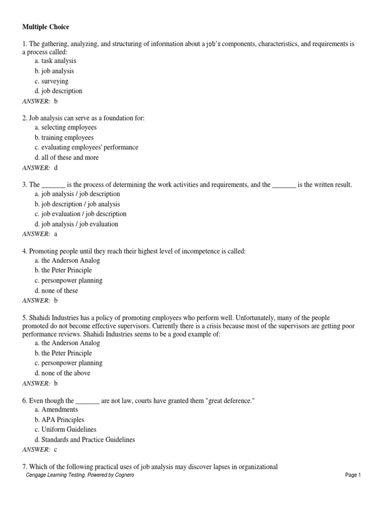 Test Bank Industrial Organizational Psychology An Applied Approach 8th ...