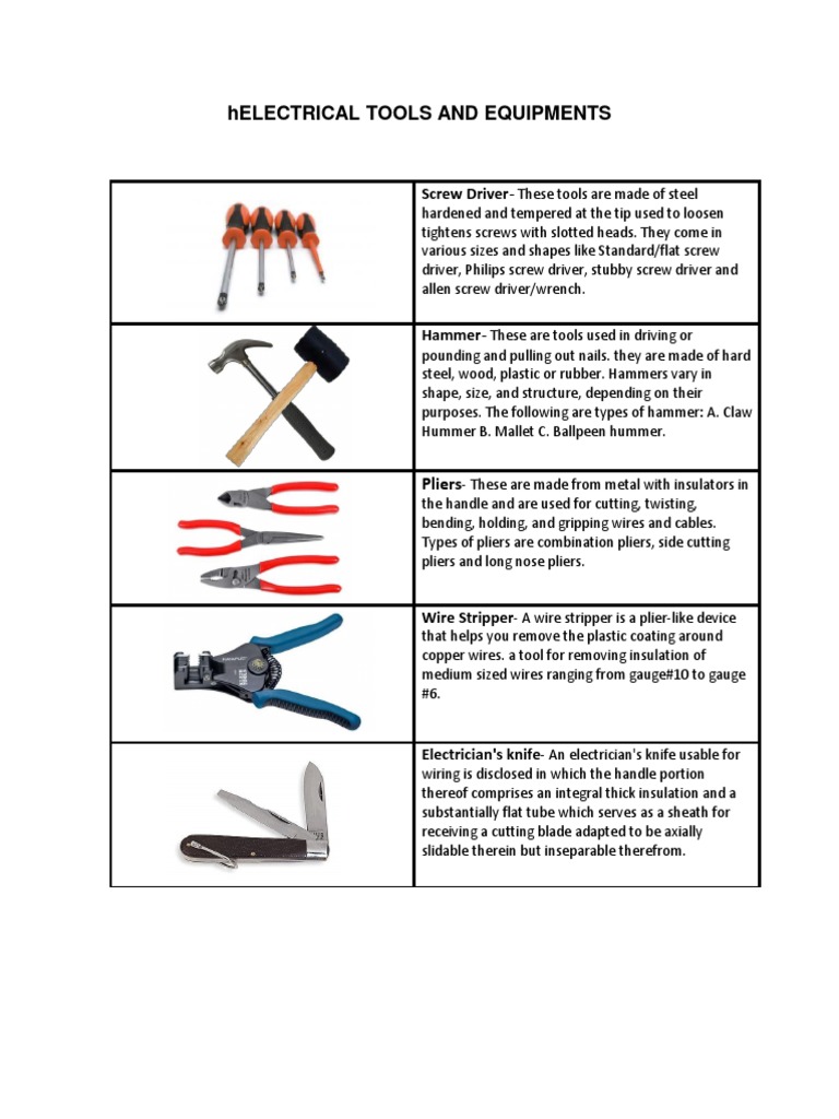 Electrical Tools and Equipments | PDF