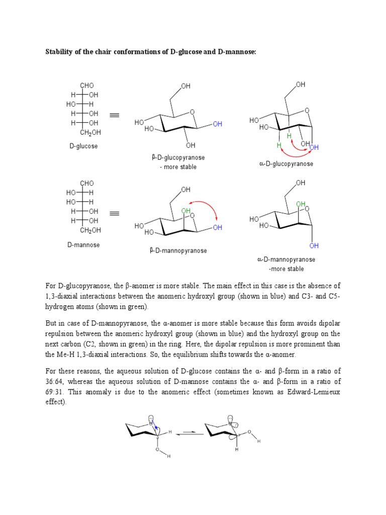 Stability of The Chair Conformations of D | PDF | Physical Sciences ...