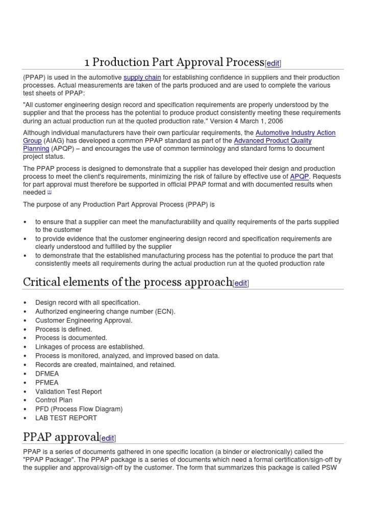 1 Production Part Approval Process | PDF | Business Process | Systems ...