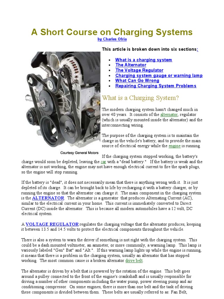 A Short Course On Charging Systems | Download Free PDF | Battery ...