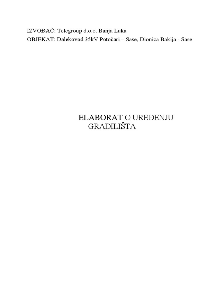 Primjer Elaborat o Uređenju Gradilišta | PDF