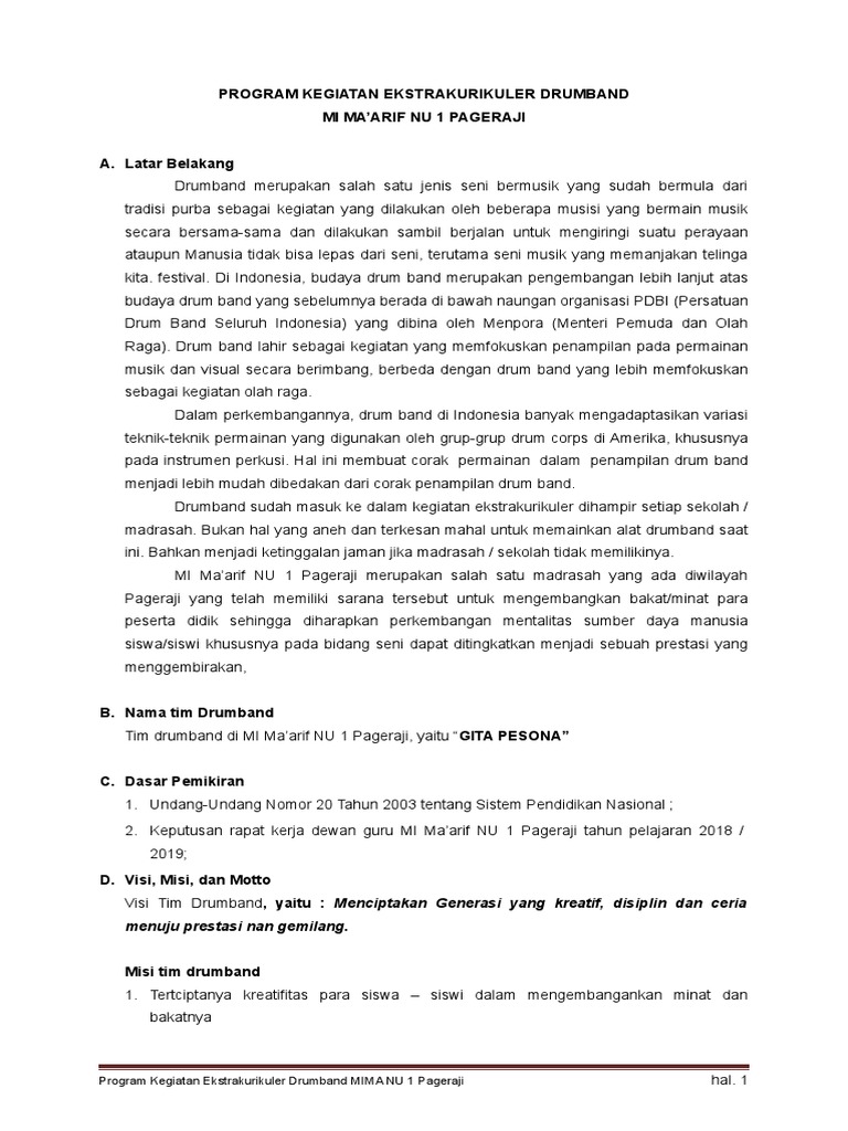 Program Ekstra Drumband | PDF