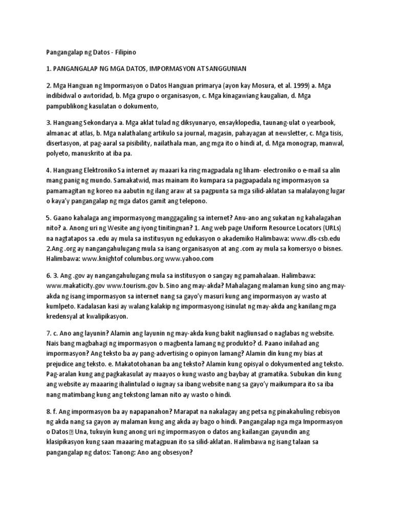 Pangangalap NG Datos | PDF