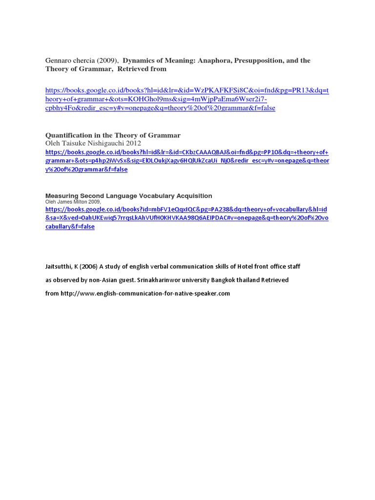 Dynamics of Meaning, Quantification in Grammar, Measuring Vocabulary ...