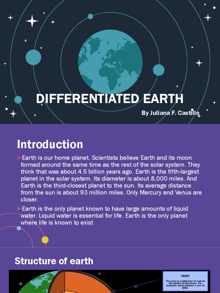 Differentiated Earth: by Juliana F. Castillo | PDF | Mantle (Geology ...