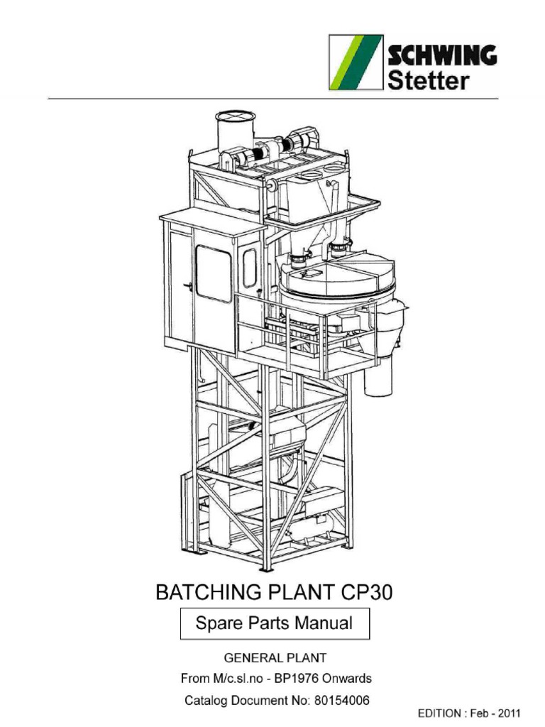 Schwing Stetter Batching Plant Cp30 Spare Parts Pdf | Reviewmotors.co