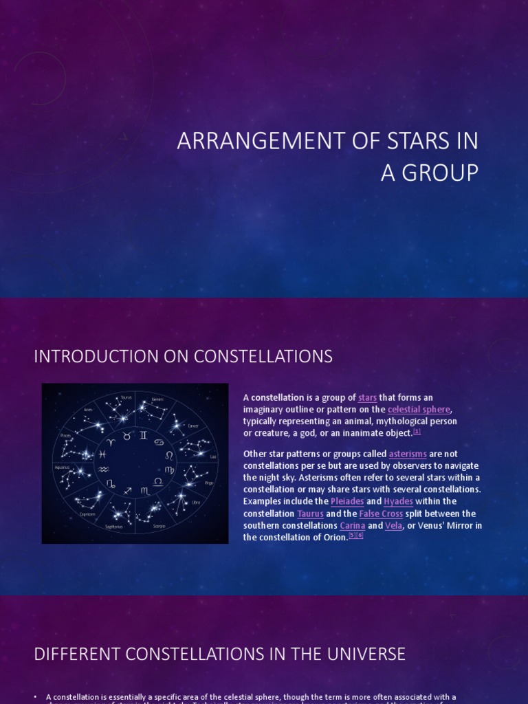 Arrangement of Stars in A Group | Download Free PDF | Constellation ...