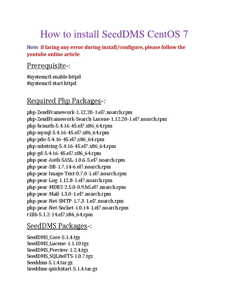 How To Install SeedDMS CentOS 7 | PDF