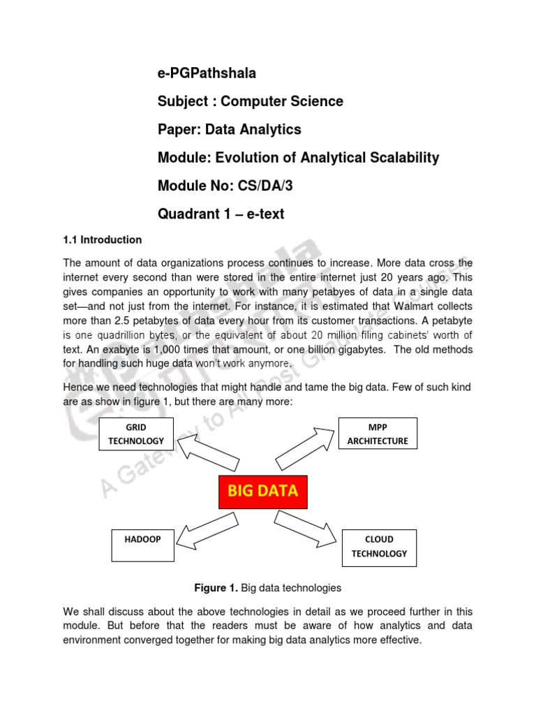 Evolution of Analytical Scalability | PDF | Apache Hadoop | Grid Computing