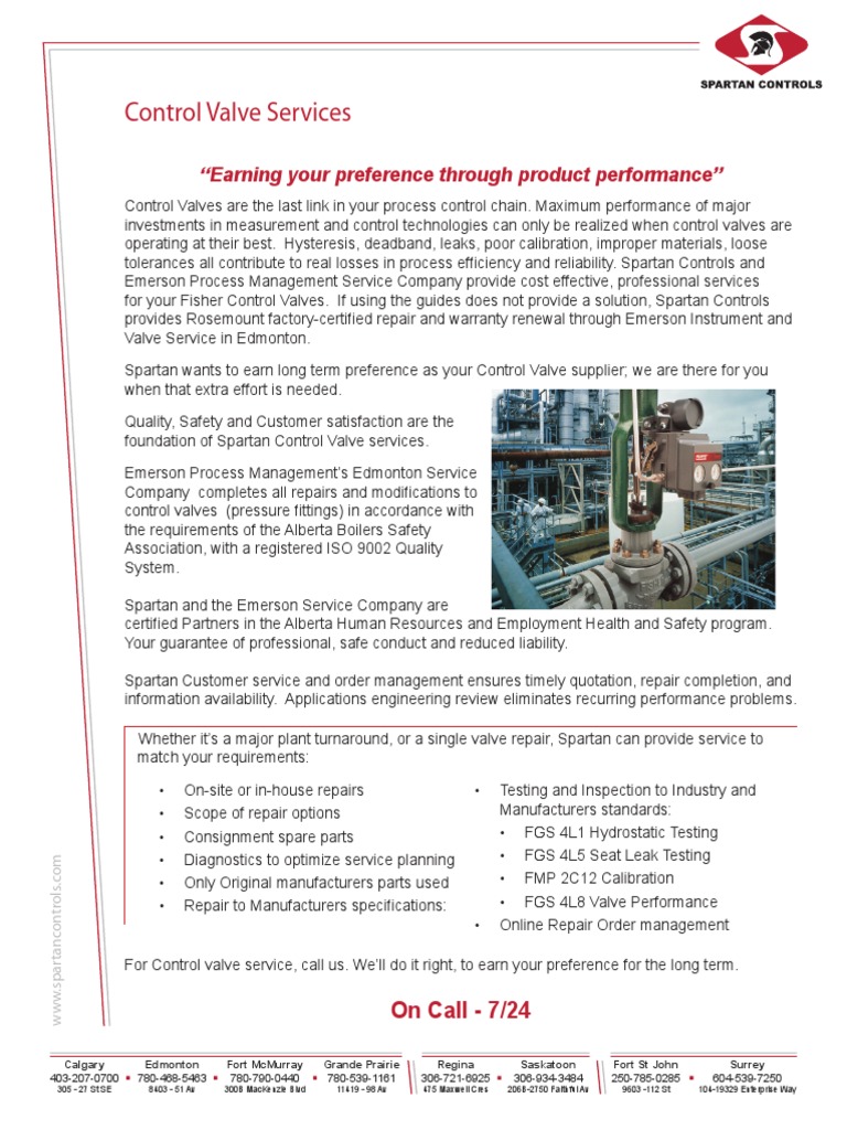 128 Spartan-Controls Services | PDF | Valve | Calibration