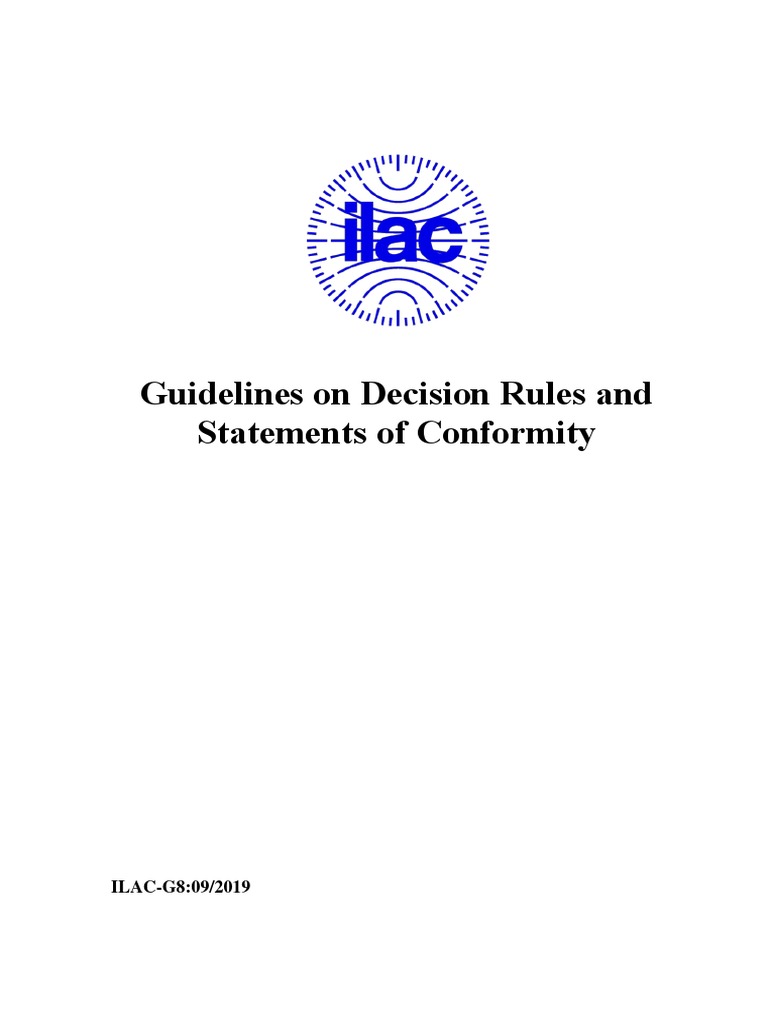 ILAC G8!09!2019 Guidelines Decision Rules Statements of Conformity ...