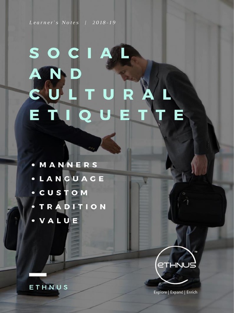 Social and Cultural Etiquette 2 20 | PDF | Etiquette | Body Language