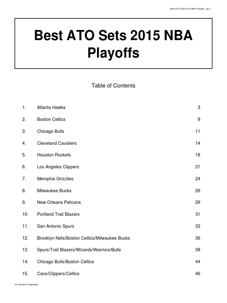 Best ATO Sets 2015 NBA Playoffs Pg. 1 | PDF | Team Sports ...