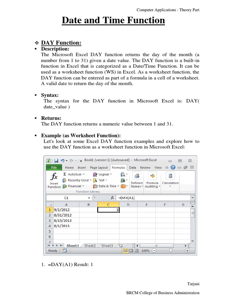 Date & Time | PDF | Microsoft Excel | Workweek And Weekend
