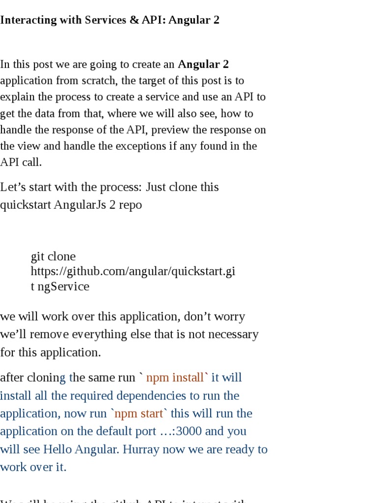 Interacting with Services & APIs in Angular 2: Building an Angular Application that Makes API ...