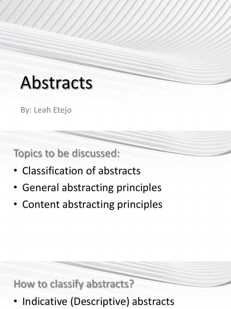 Types of Abstracts | PDF | Ships | Statistics