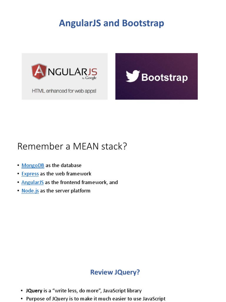 Angularjs and Bootstrap | PDF | Ajax (Programming) | Bootstrap (Front End Framework)