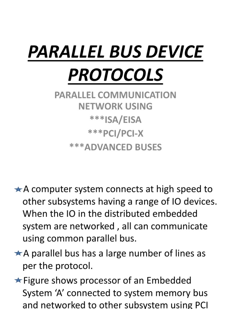 Parallel Bus Device Protocols: Parallel Communication Network Using ISA ...