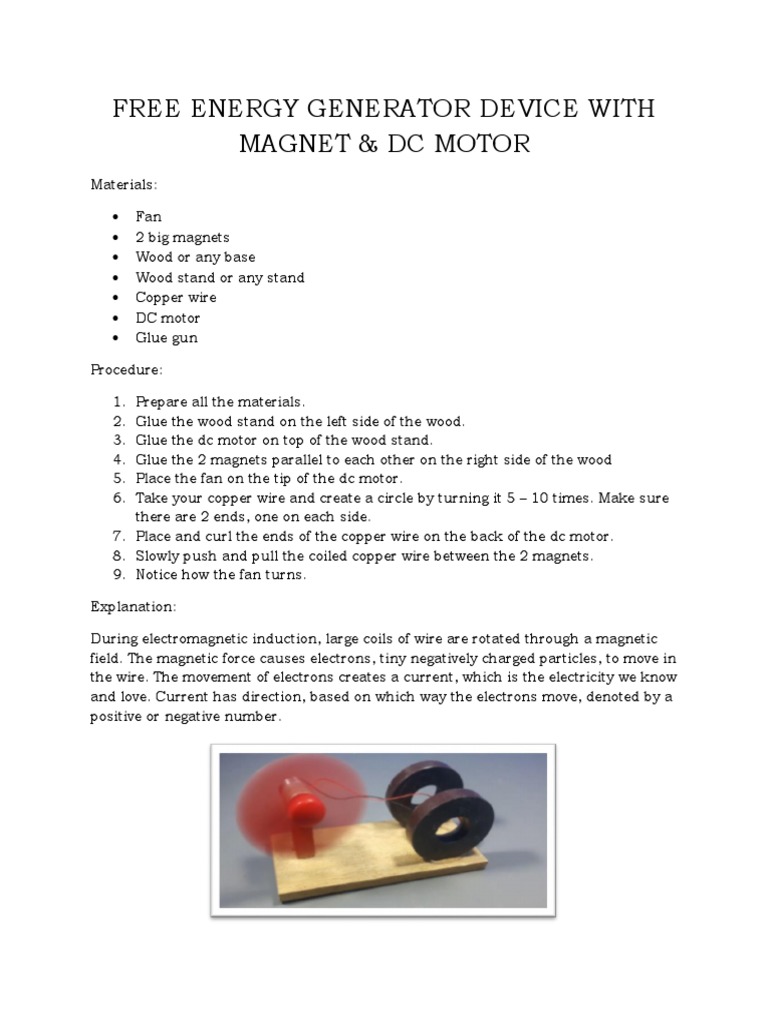 Magnet Free Energy Generator