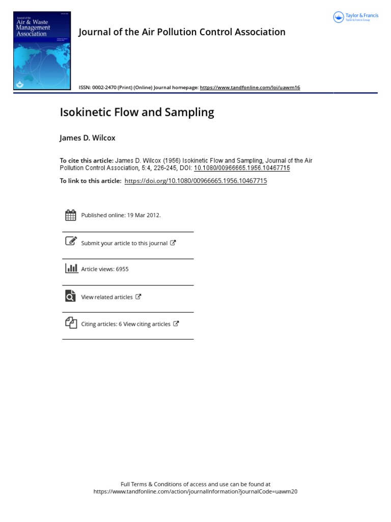 Isokinetic Flow and Sampling | PDF | Particulates | Aerosol