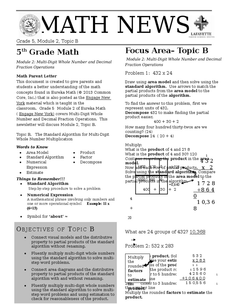 g5-m2-b Final Version | PDF | Fraction (Mathematics) | Algorithms